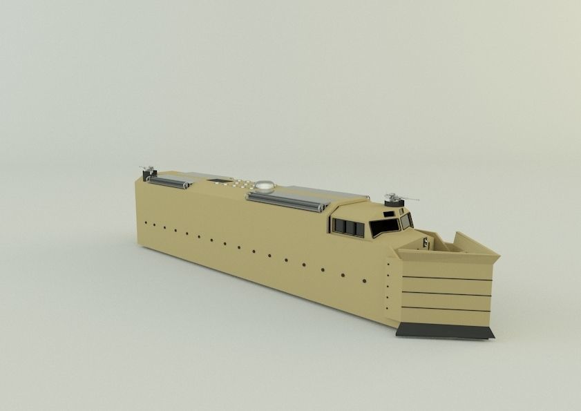 armored locomotive train 3D model | CGTrader