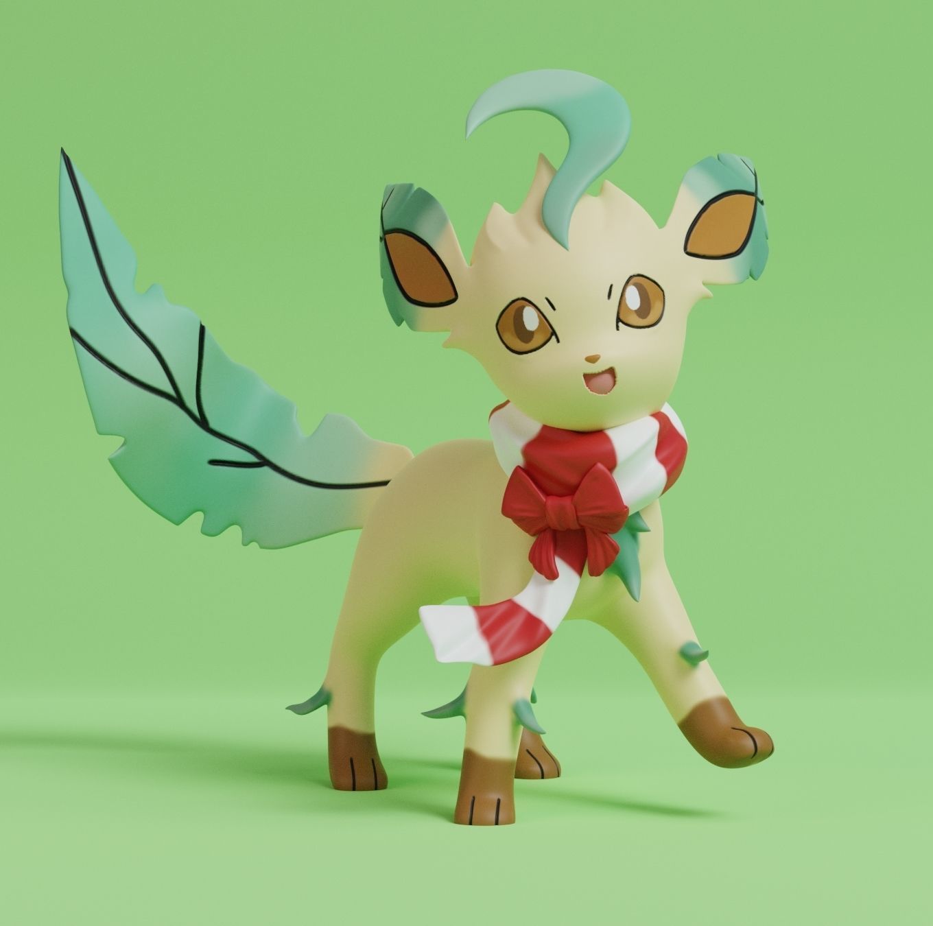 Pokemon - Christmas Leafeon 3D model 3D printable | CGTrader