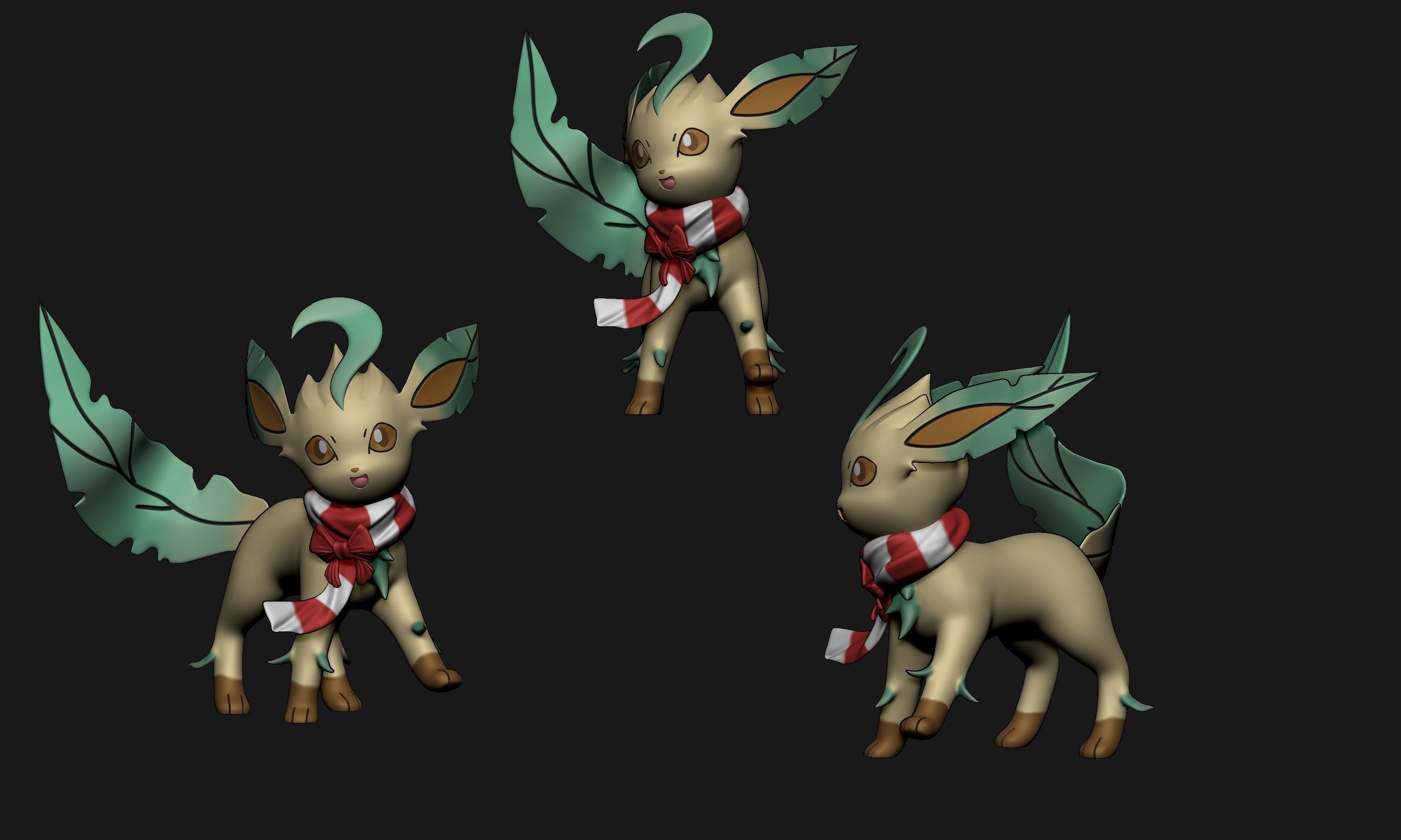 Pokemon - Christmas Leafeon 3D model 3D printable | CGTrader