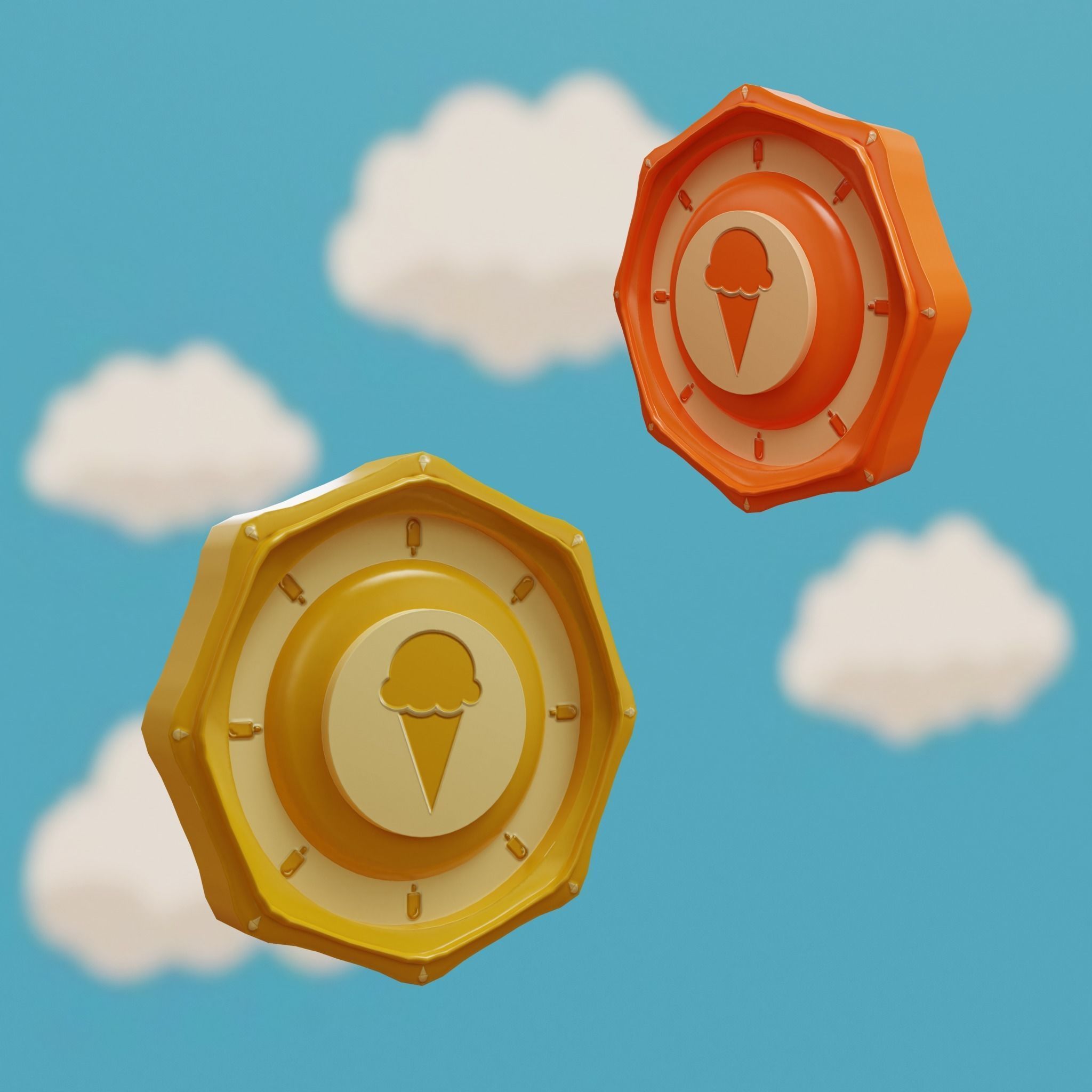 3D model Cartoon Coins Pack05 VR / AR / low-poly | CGTrader