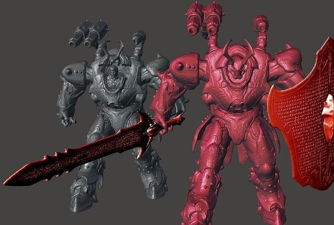 DAVOTH DARK LORD MECH -DOOM ETERNAL MODULAR ARTICULATED STL 3D model 3D ...