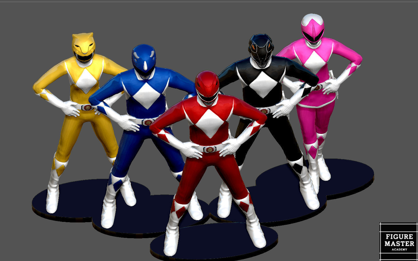 MIGHTY MORPHIN POWER RANGERS MMPR PACK CHARACTER 3D PRINT 3D model 3D ...