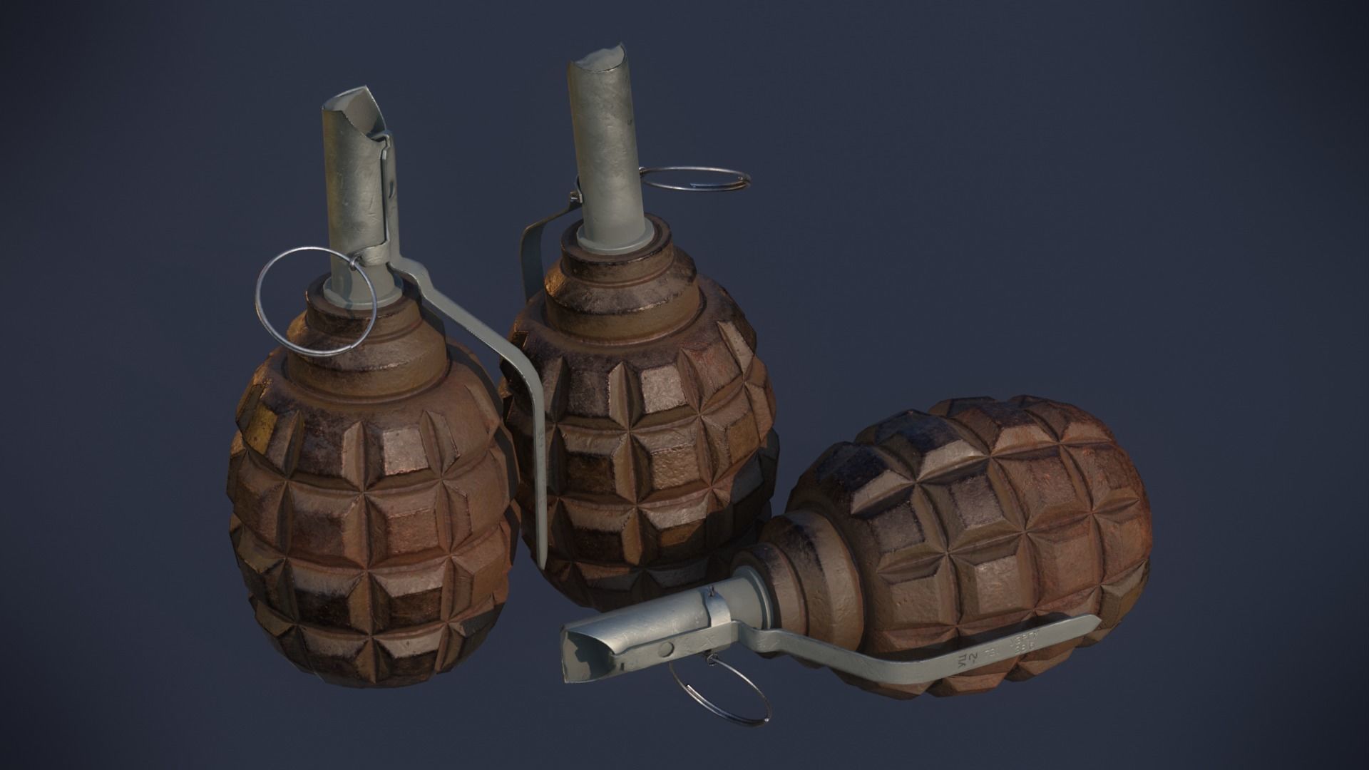 3D model 3D game-ready models of 5 Photorealistic Grenades VR / AR ...