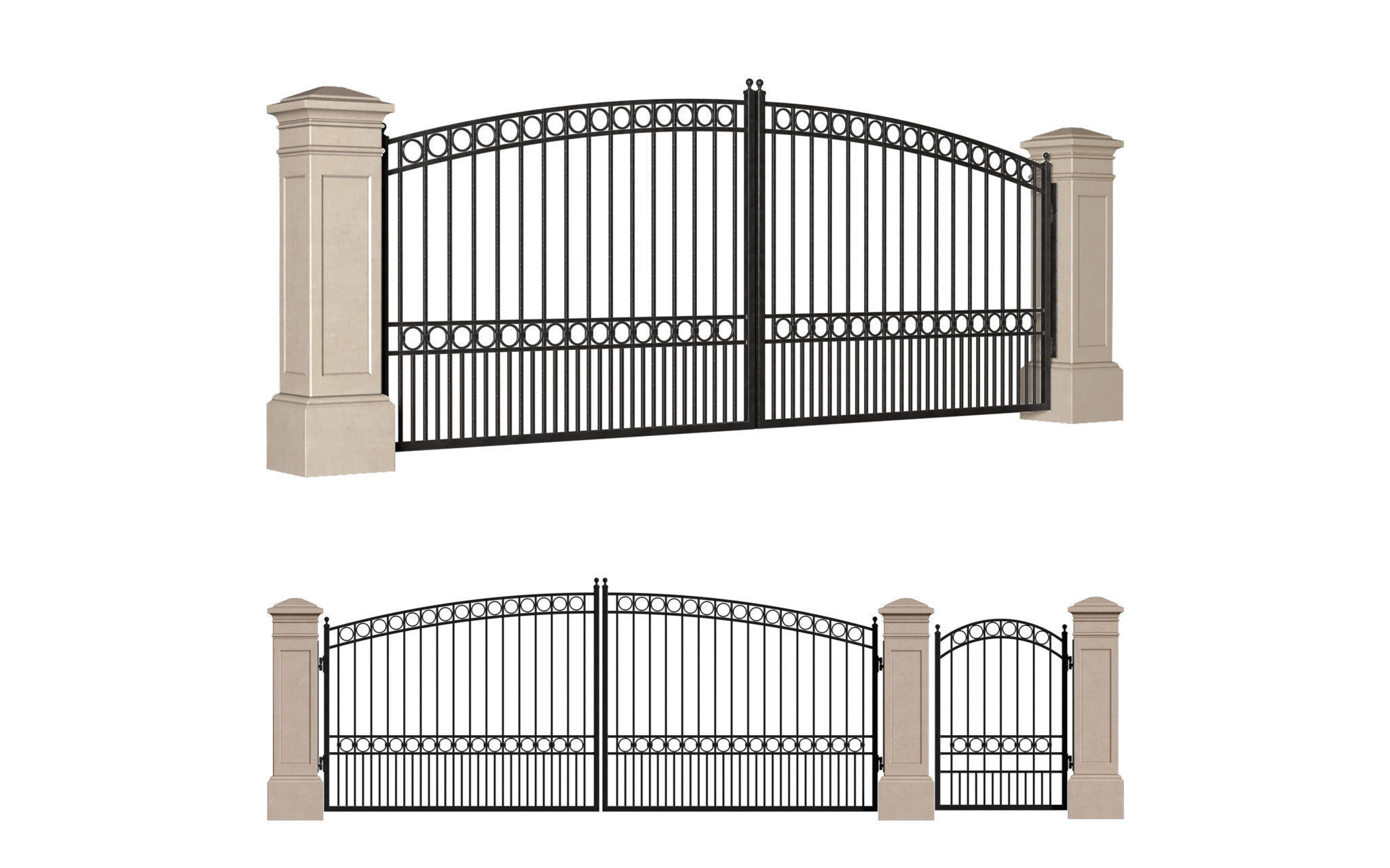 Gates in classic style Entrance Forged 3D model | CGTrader