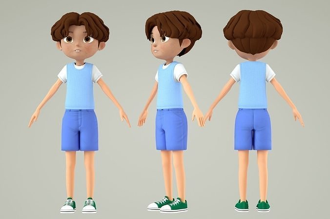 cartoon boy 3D model | CGTrader