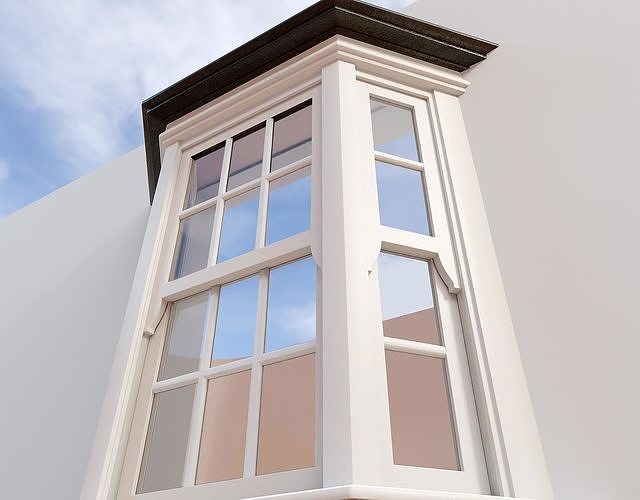 3D model Bay Window with Movable Sash Window Components VR / AR / low ...