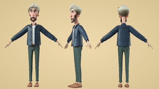 cartoon uncle 3D model | CGTrader