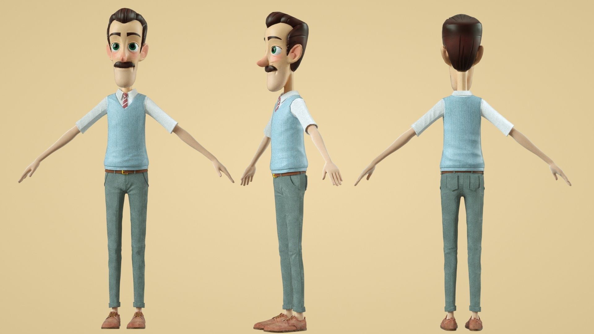 cartoon uncle 3D model | CGTrader