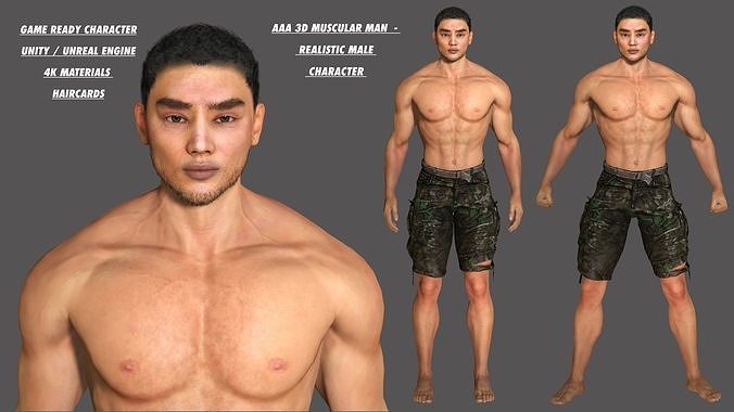 3D model AAA 3D REALISTIC MALE CHARACTER 01 - HUMAN RIGGED GAME READY ...