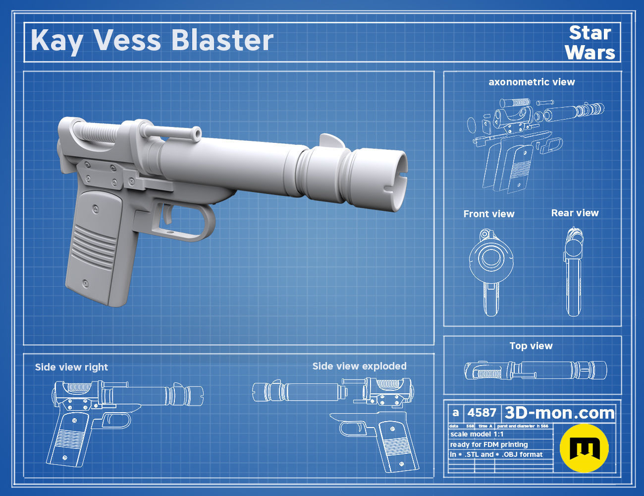 Star Wars 103 Blasters Collection 3D model 3D printable | CGTrader