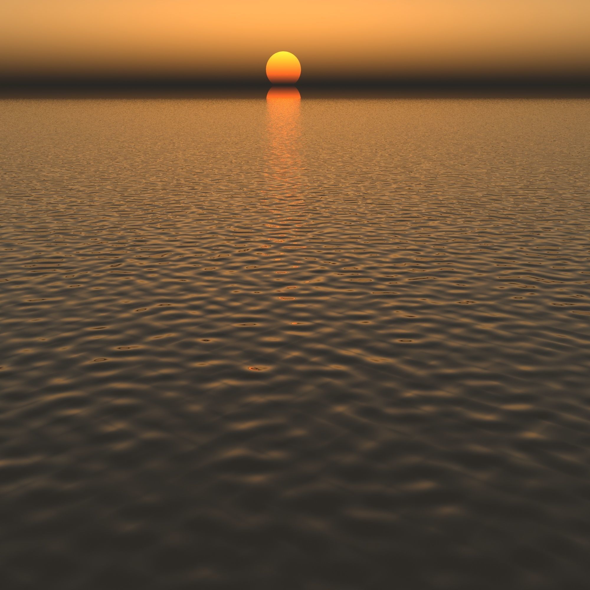 Sunset over ocean 3D model | CGTrader