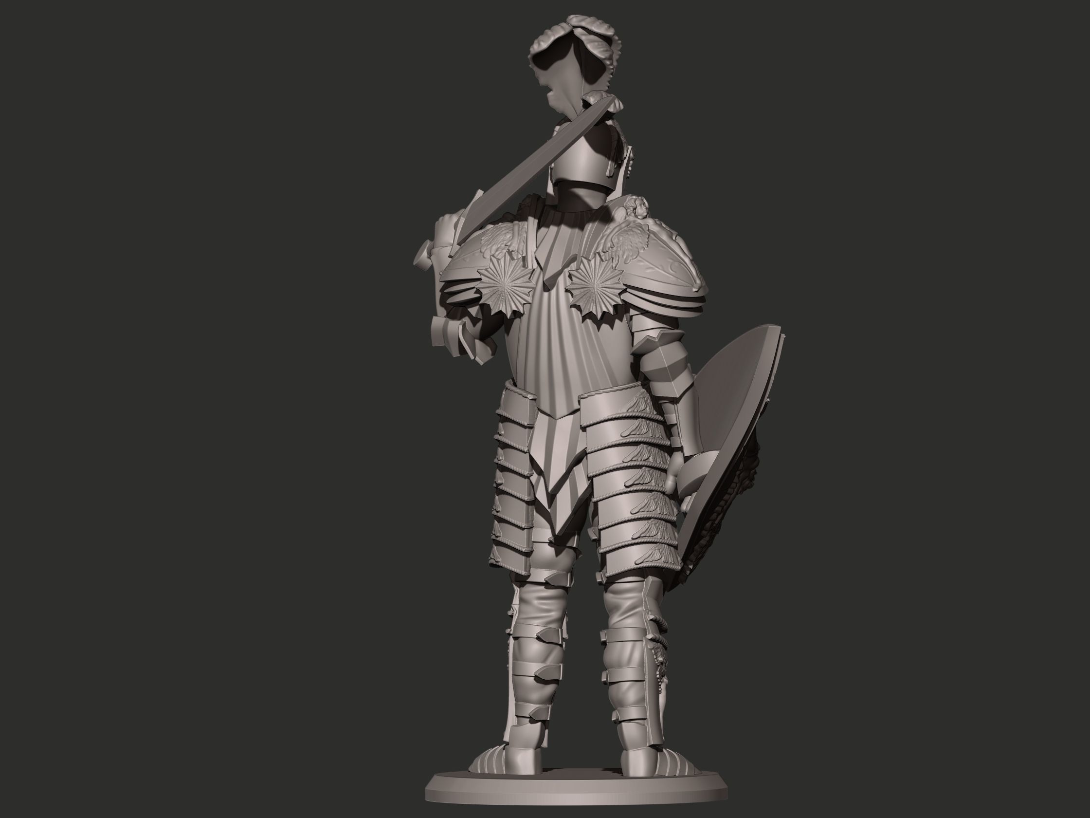 Knight in armor holding sword 3D model 3D printable | CGTrader