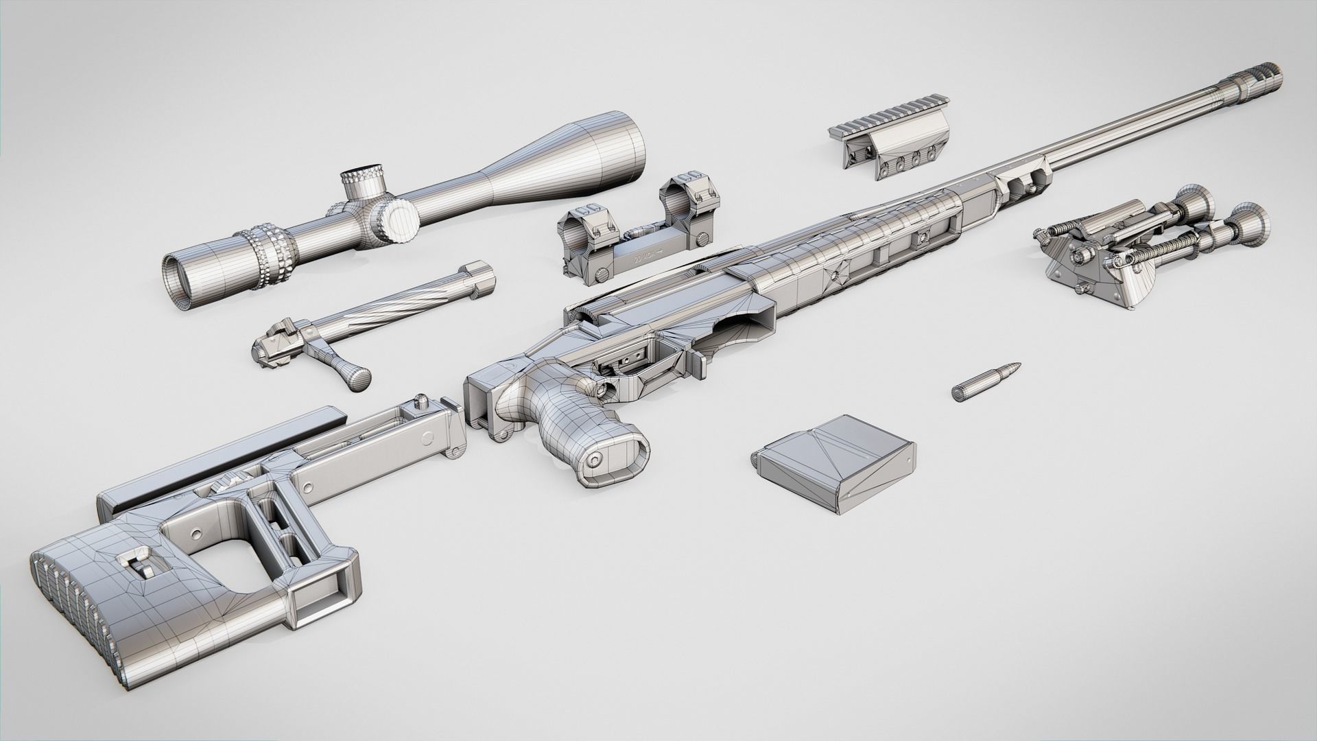 3D model Sniper rifle ORSIS T-5000 VR / AR / low-poly | CGTrader