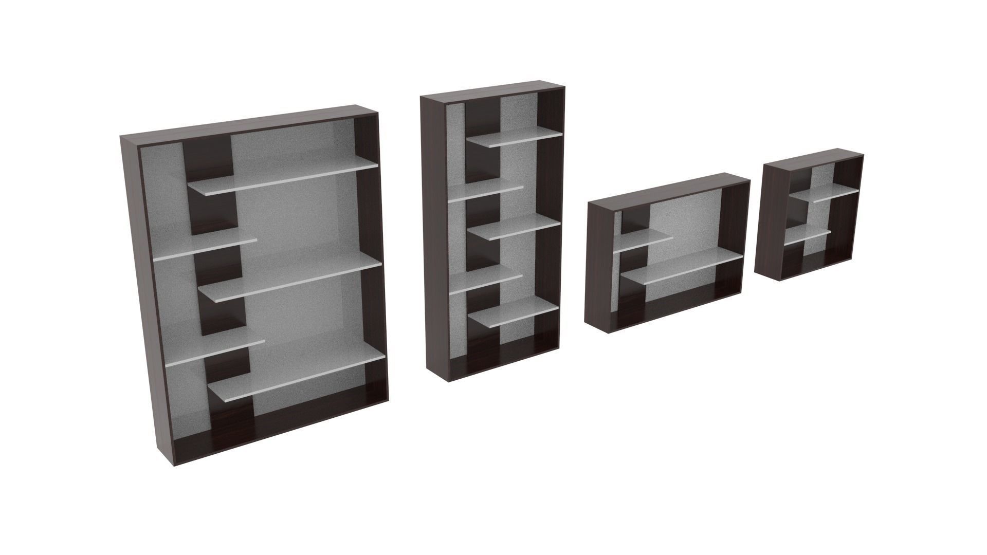 Bookcases with shelves 3D model | CGTrader