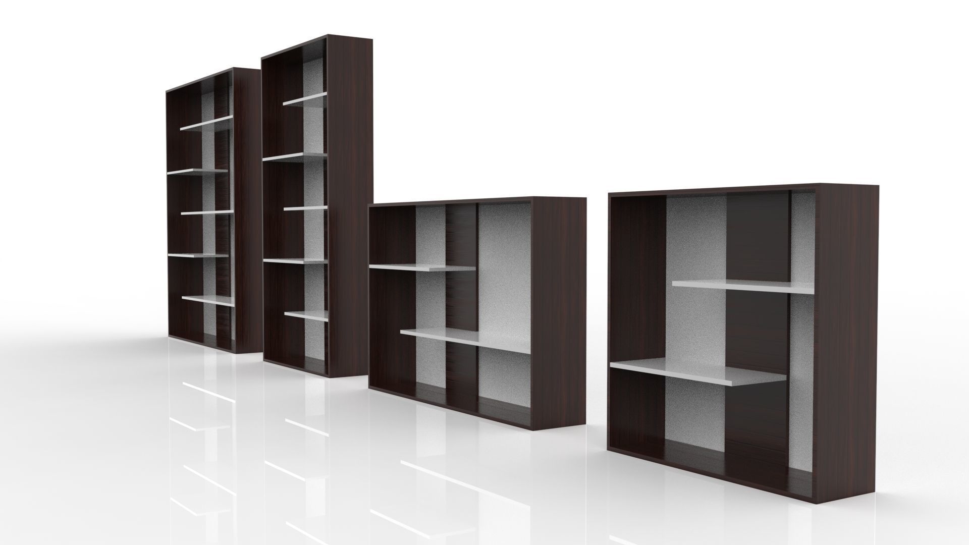 Bookcases with shelves 3D model | CGTrader