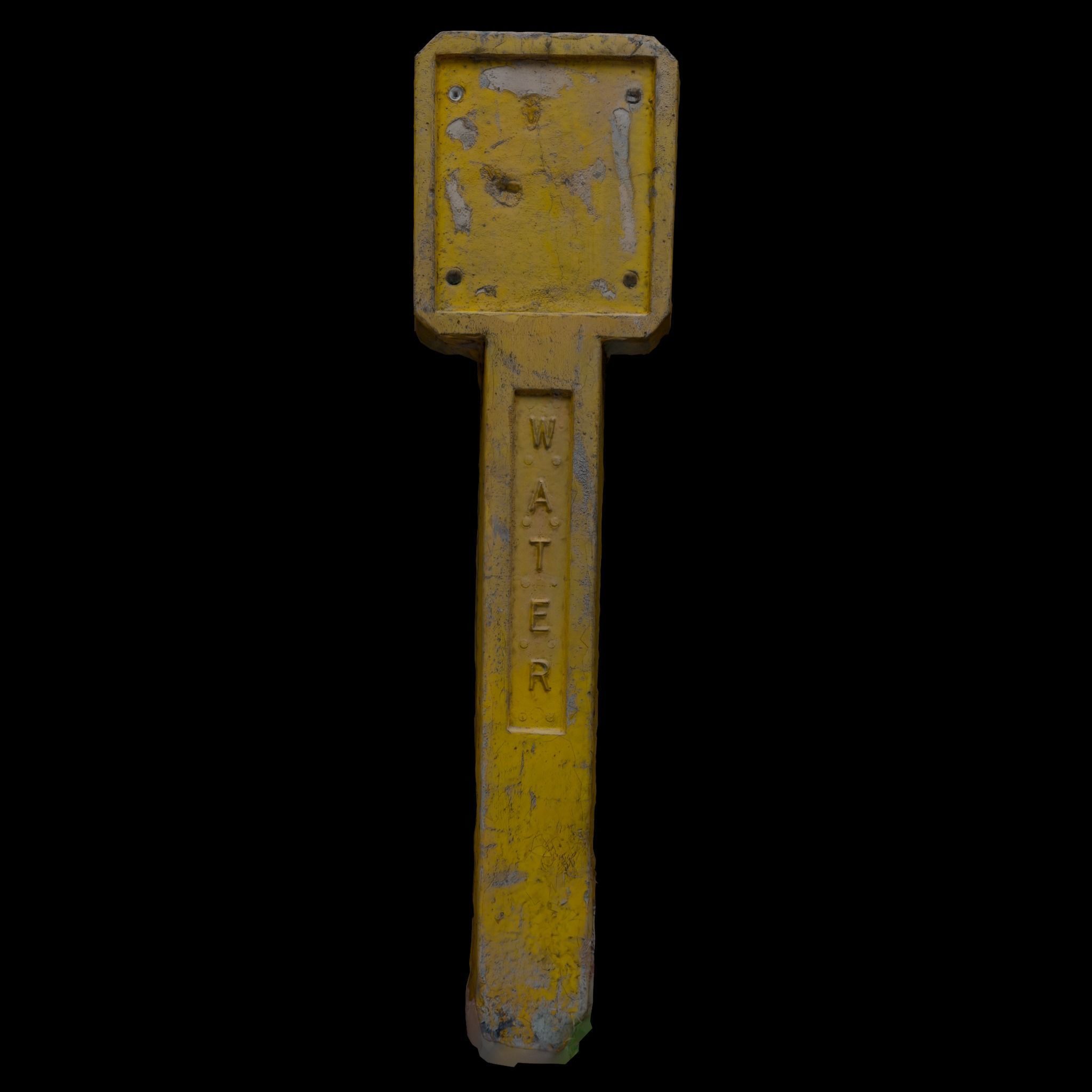 Concrete Water Marker - Yellow 3D model | CGTrader