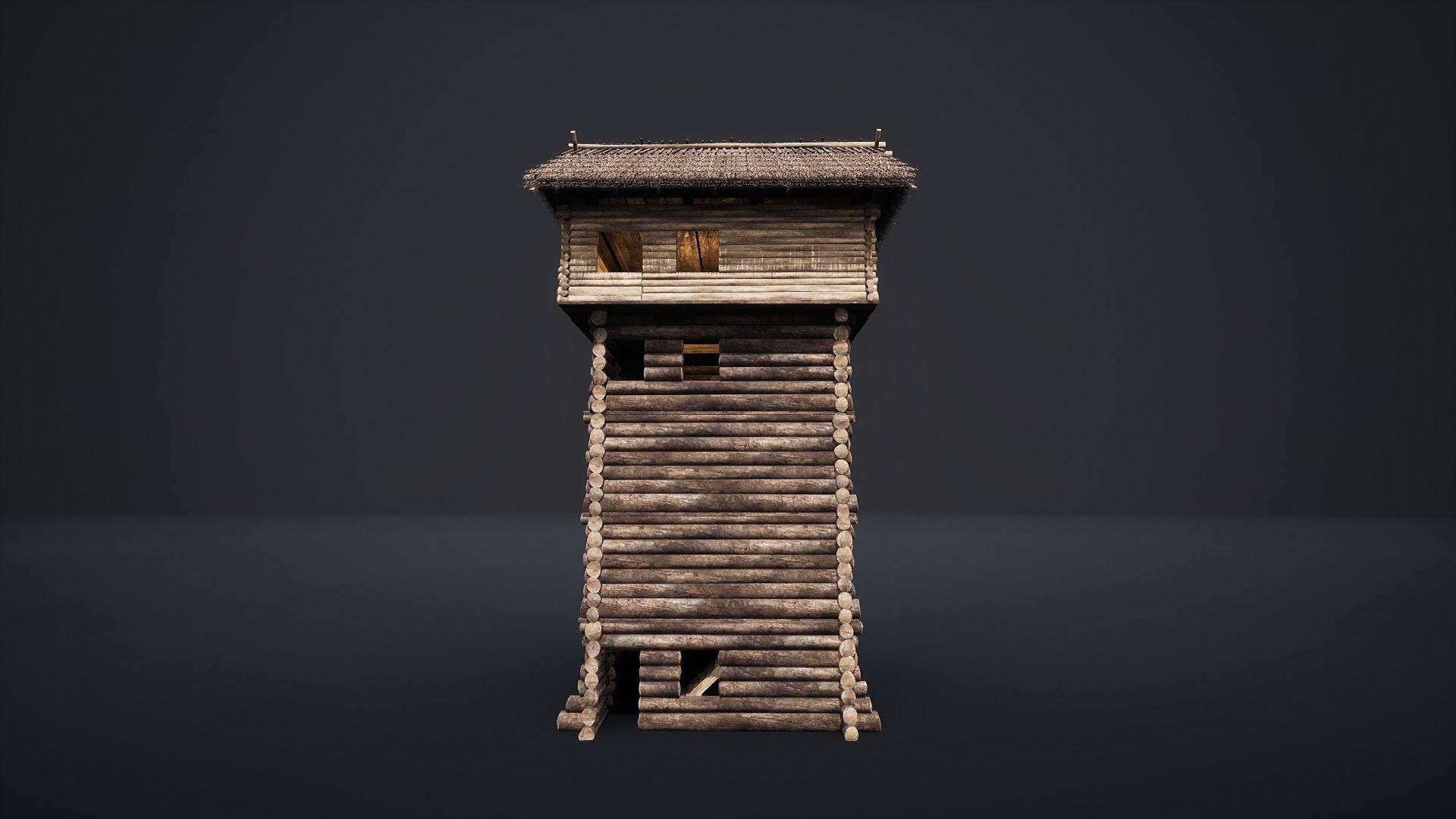 3D model WATCHTOWER TOWER FORT SLAVIC PALISADE WOODEN CASTLE MEDIEVAL ...