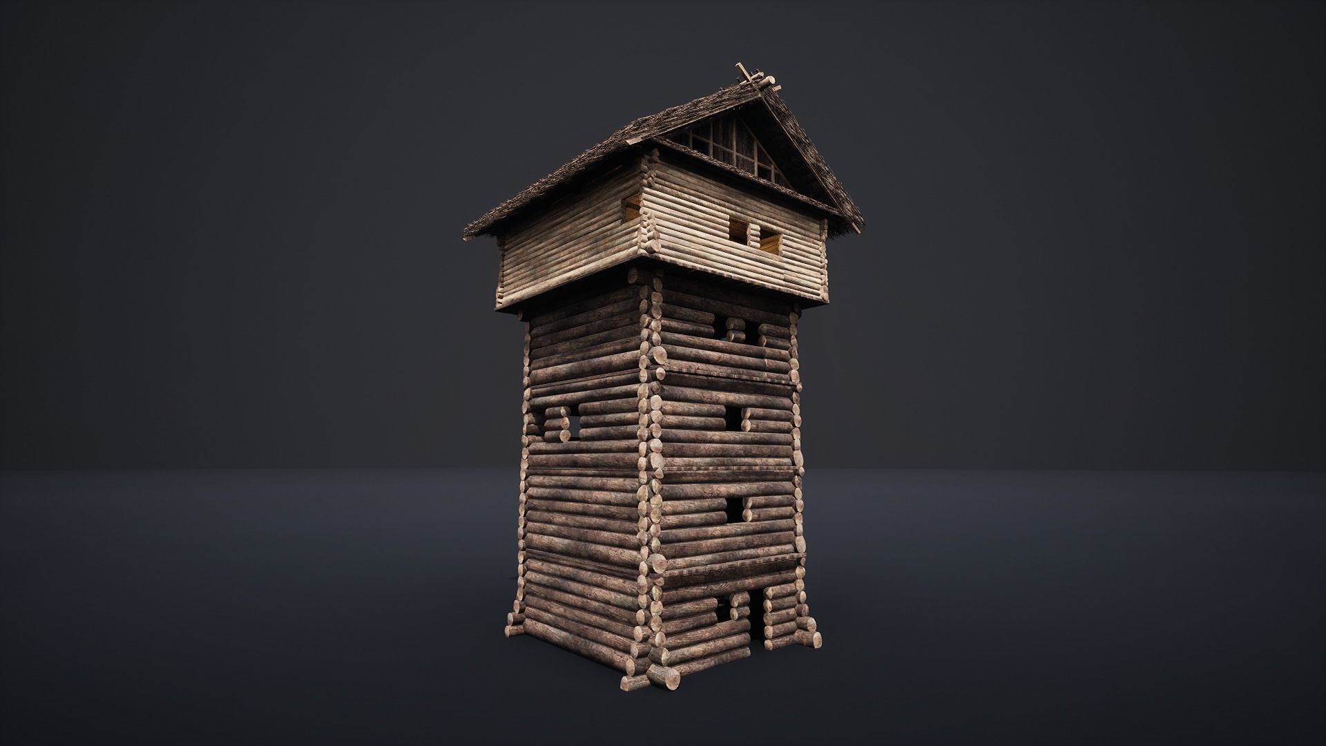 3D model WATCHTOWER TOWER FORT SLAVIC PALISADE WOODEN CASTLE MEDIEVAL ...