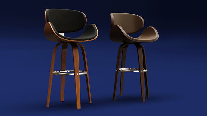 Modern Wood Stool 3D model | CGTrader