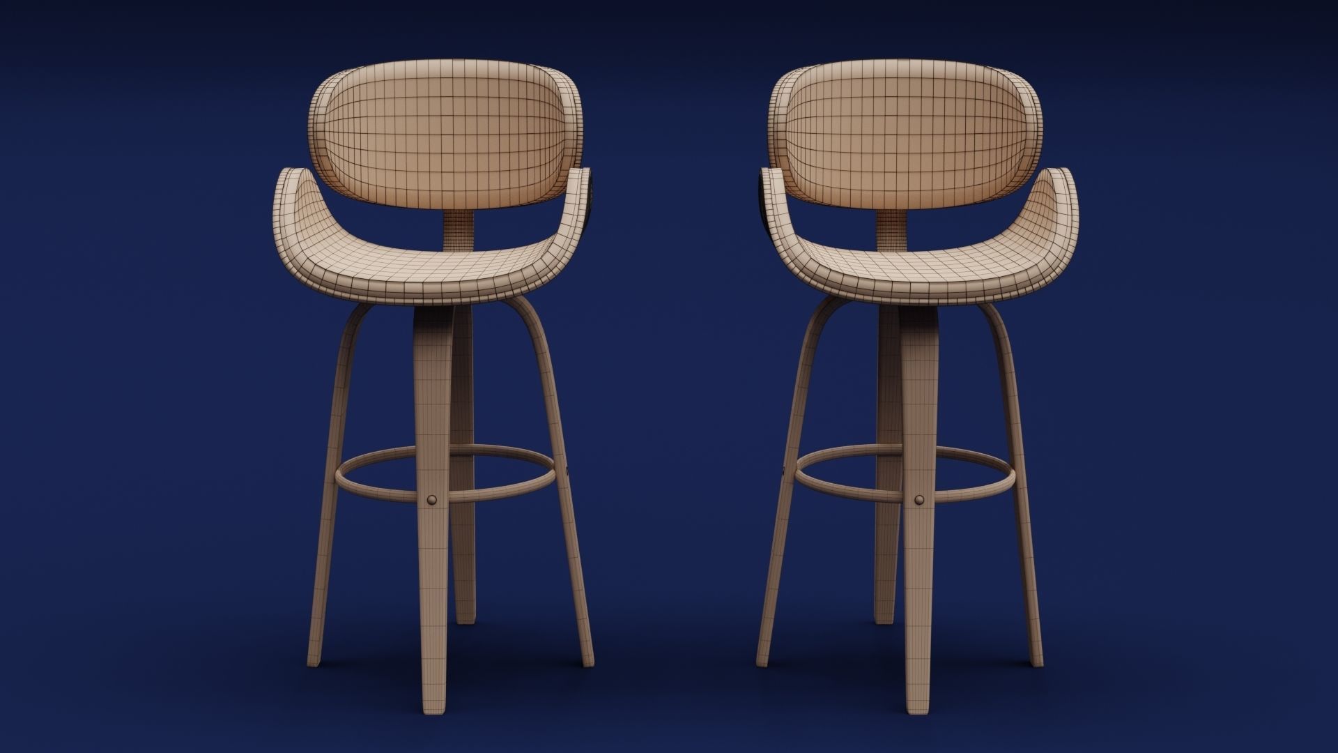 Modern Wood Stool 3D model | CGTrader