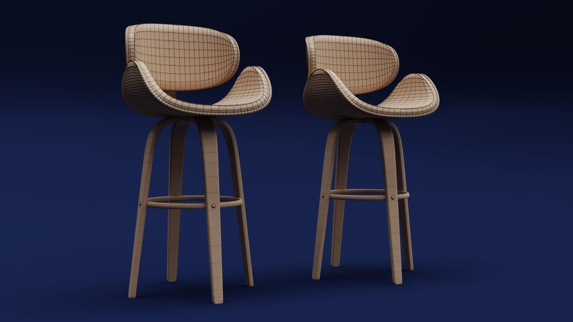 Modern Wood Stool 3D model | CGTrader
