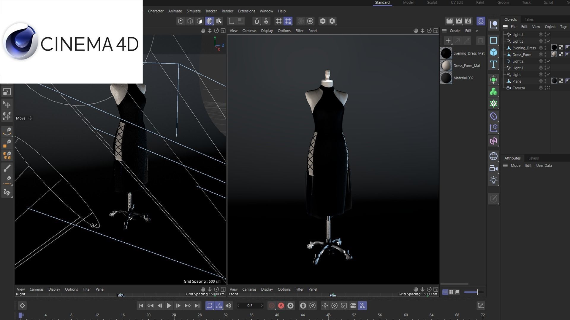 Evening Dress on Dress Form 3D model | CGTrader