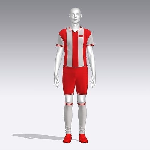 3D model Football Jersey Outfit Indonesia VR / AR / low-poly | CGTrader