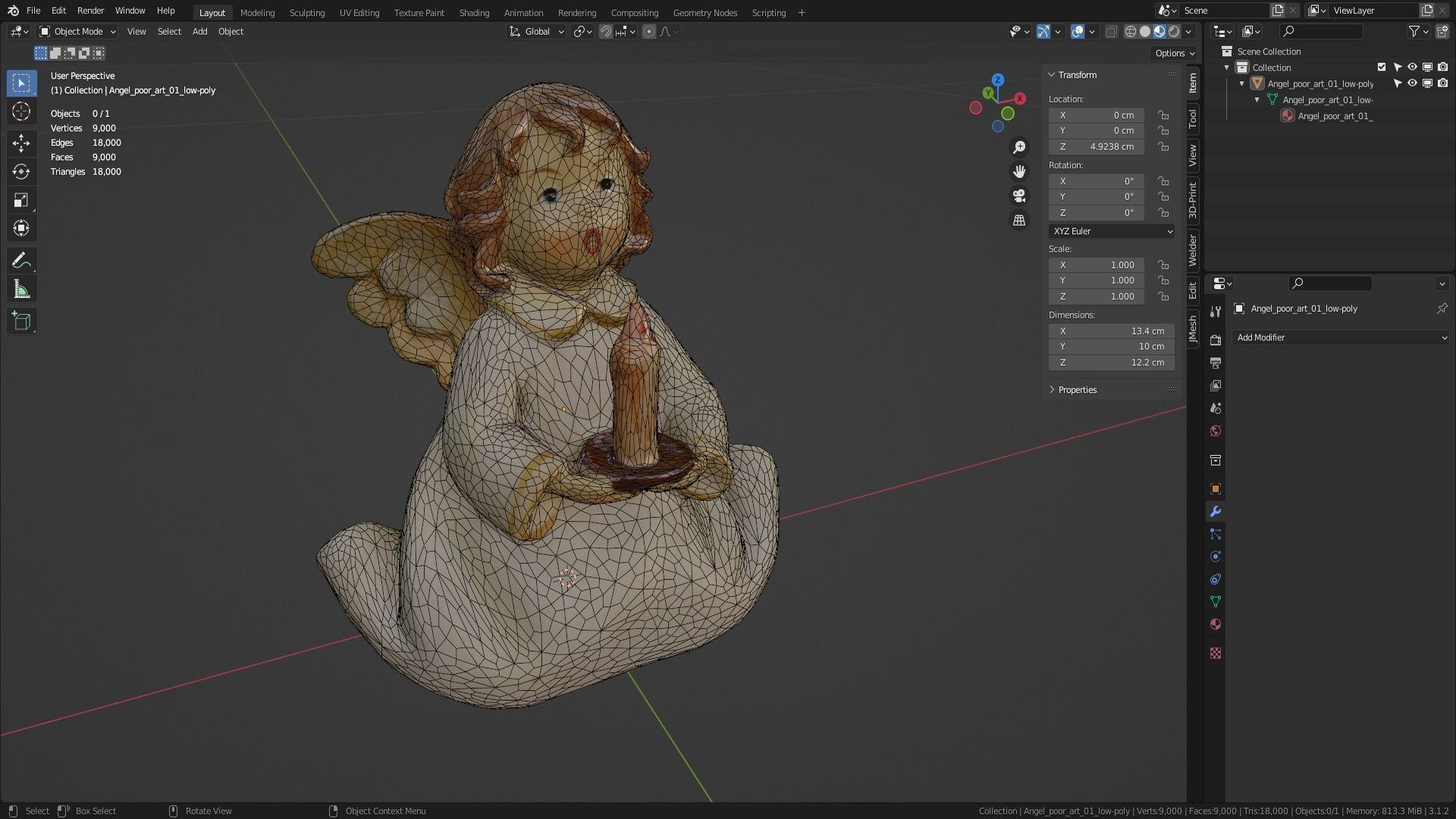 3D model Angel poor art 01 VR / AR / low-poly | CGTrader