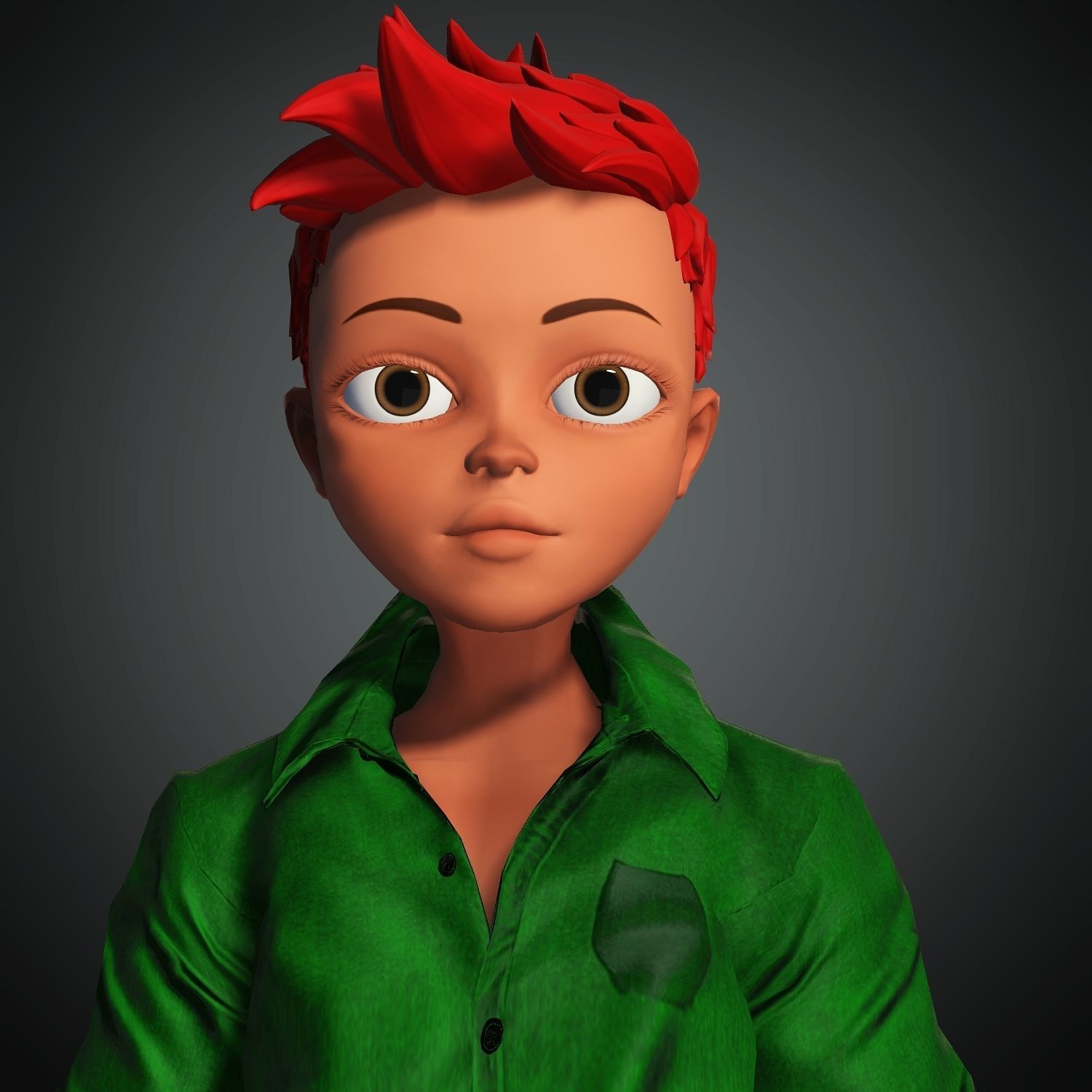 3D Cartoon Character Kid Red Head Blender Iclone fbx for Maya 3D model ...