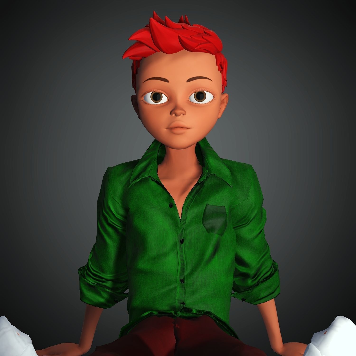 3D Cartoon Character Kid Red Head Blender Iclone fbx for Maya 3D model ...
