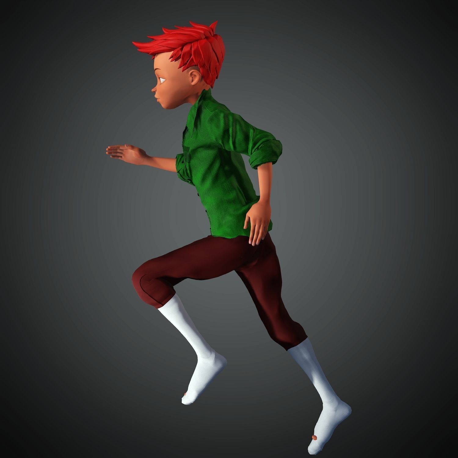 3D Cartoon Character Kid Red Head Blender Iclone fbx for Maya 3D model ...