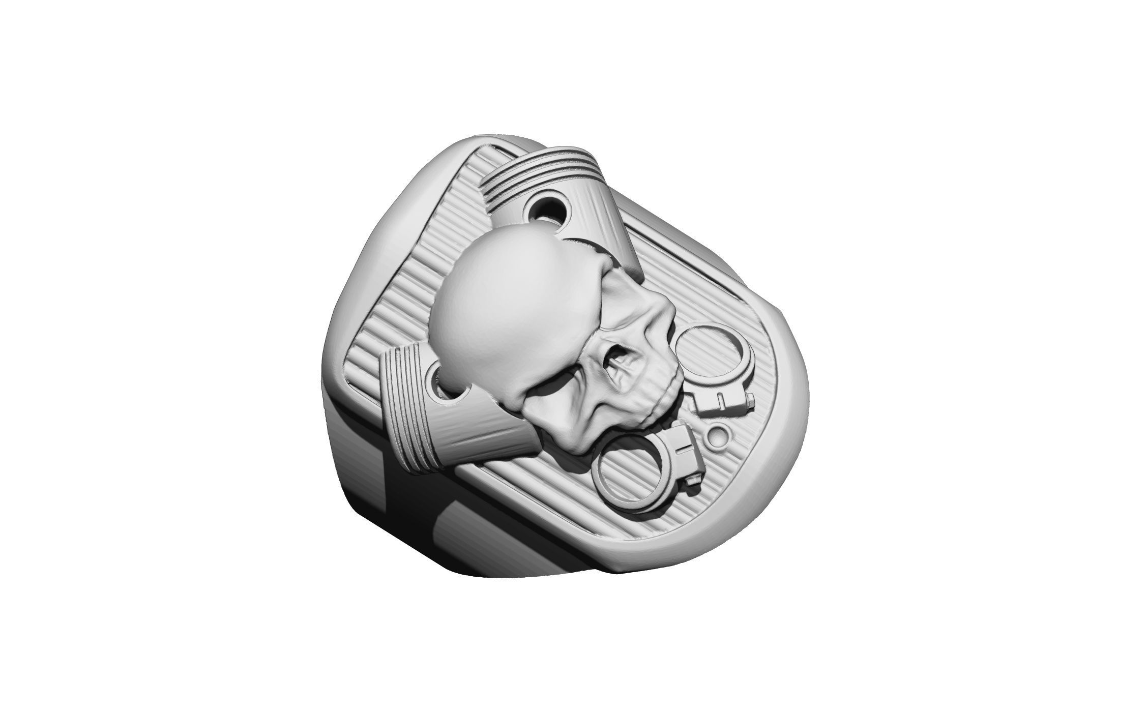 Fury Mad Skull Car Grille Piston Ring Jewellery Signet 3D model 3D ...