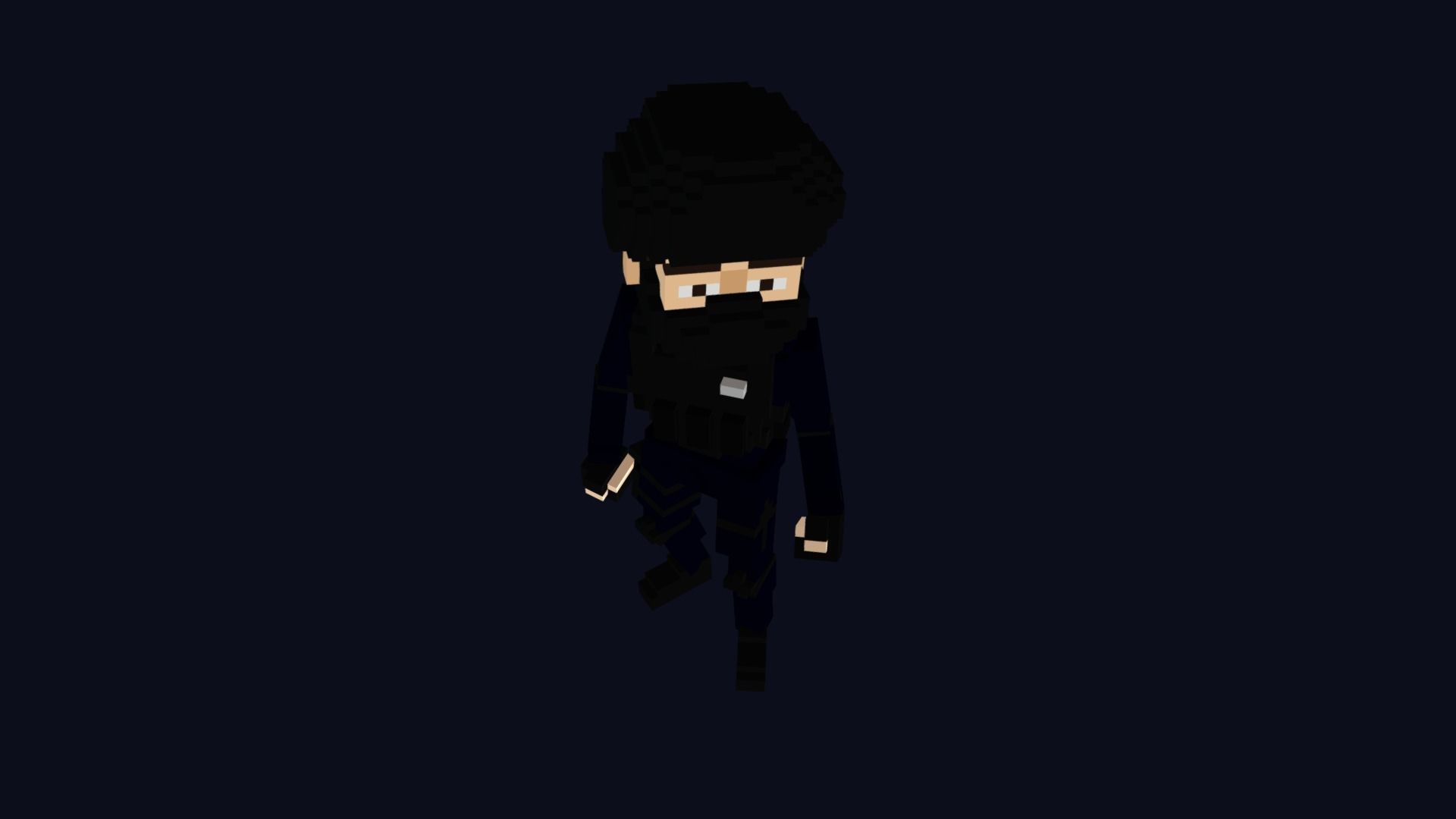 3D model Swat Character - 3D Voxel Low Poly Model VR / AR / low-poly ...