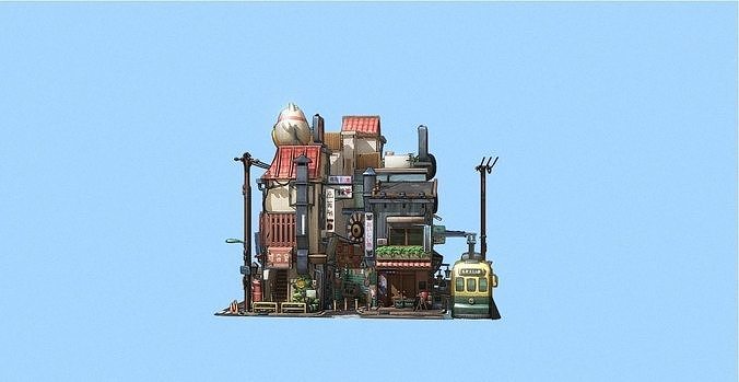small Tokyo town 3D model | CGTrader