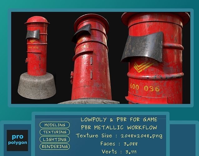 3D model Letter Box Red VR / AR / low-poly | CGTrader