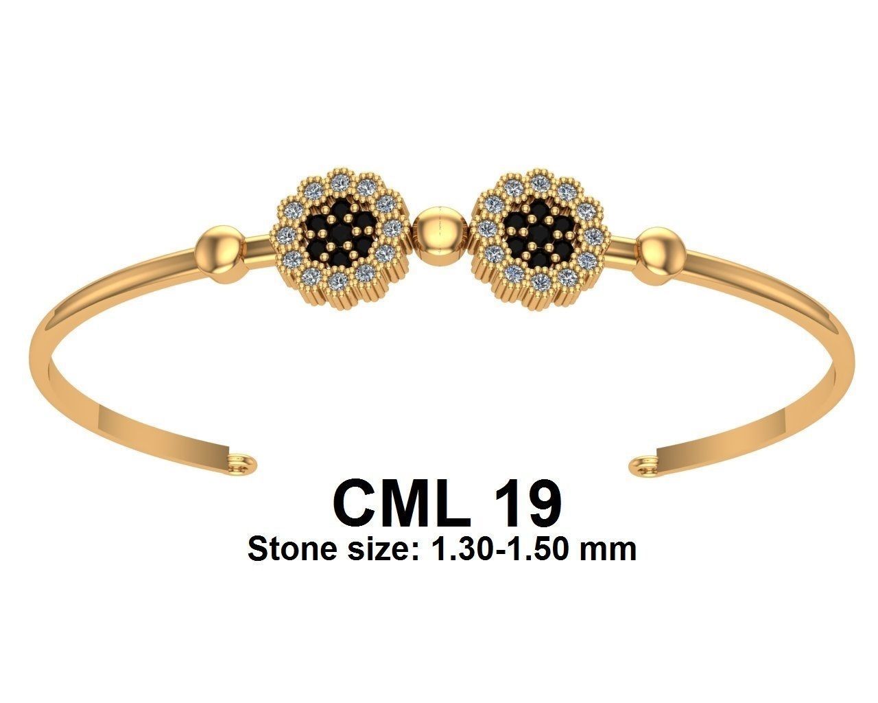 bracelets gold plated bracelet with stones 3D model 3D printable | CGTrader