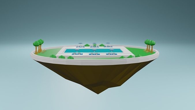 Pool Resort - Floating Island 3D model | CGTrader