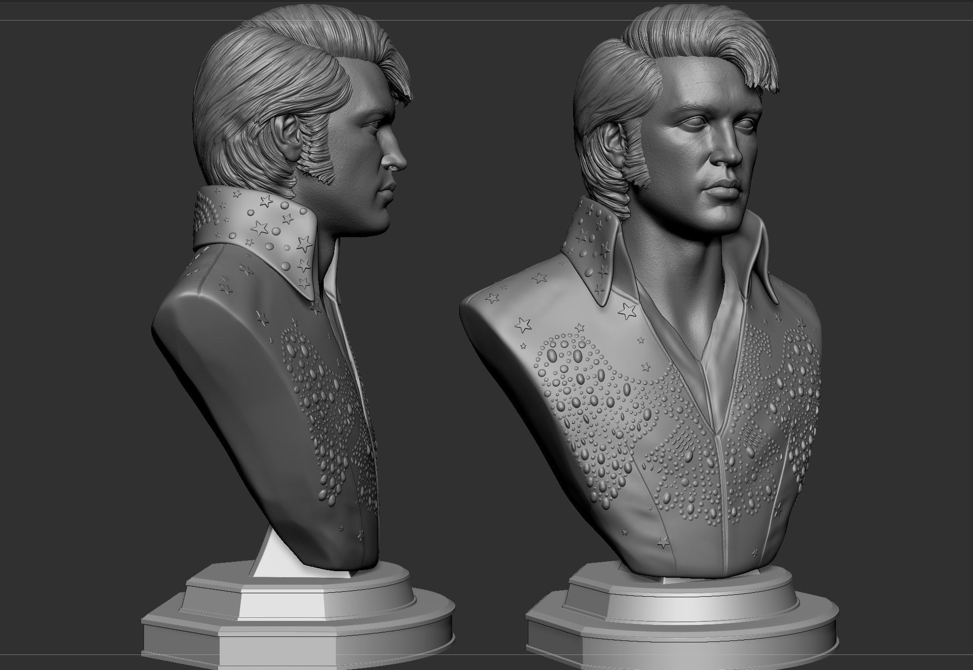 Elvis Presley Bust 3D model 3D printable | CGTrader