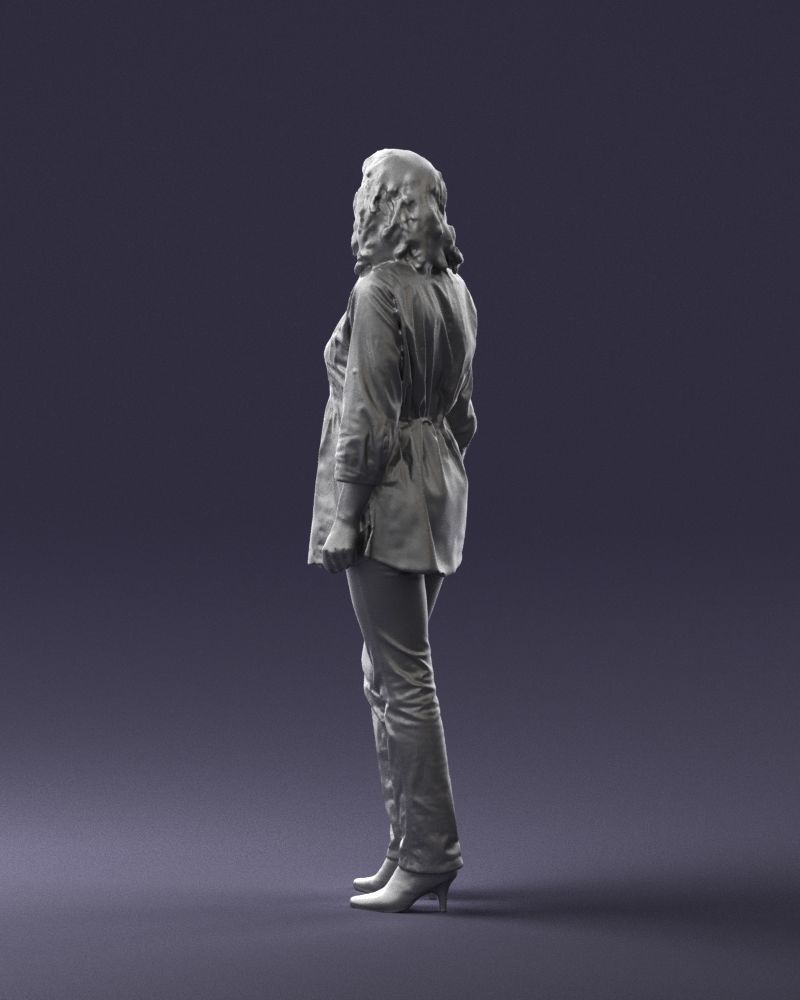 Curly girl in jeans 0723 3D Print Ready 3D model 3D printable | CGTrader