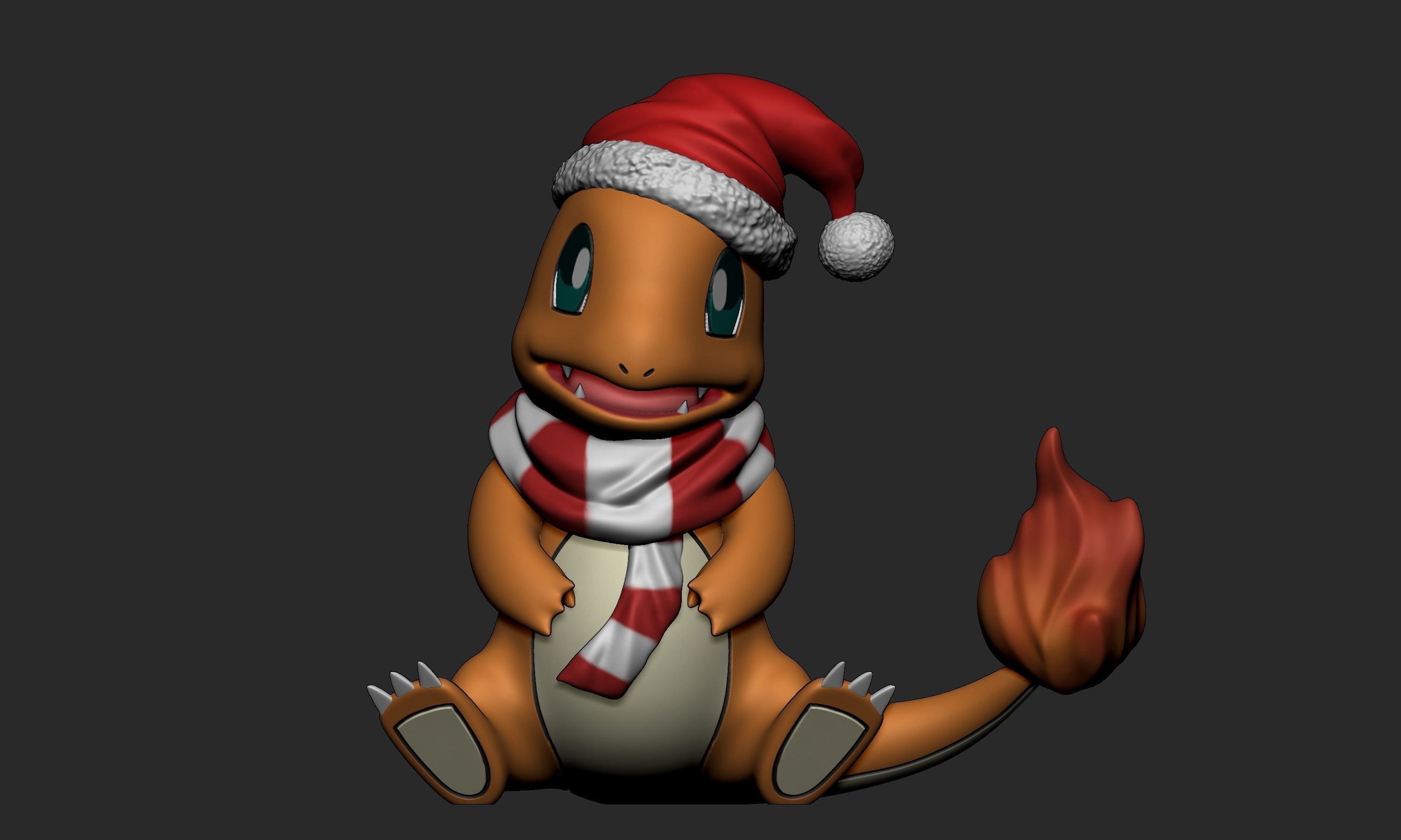 Pokemon - Christmas Charmander 3D model 3D printable | CGTrader