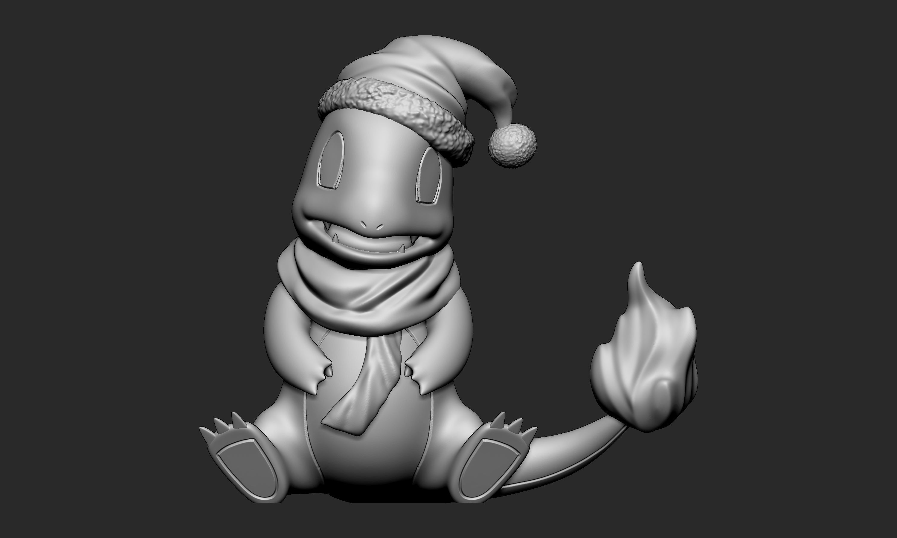 Pokemon - Christmas Charmander 3D model 3D printable | CGTrader