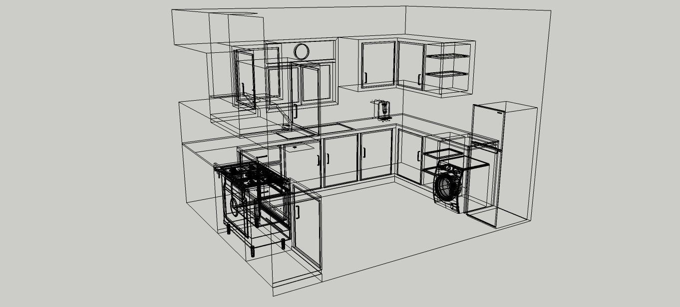 Kitchen mockup free 3D model rigged | CGTrader