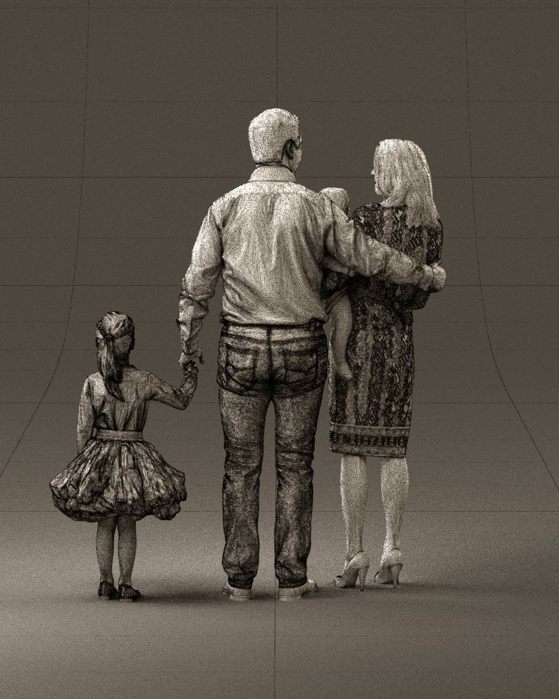 Family man woman child and girl 0918 3D Print Ready 3D model 3D printable | CGTrader