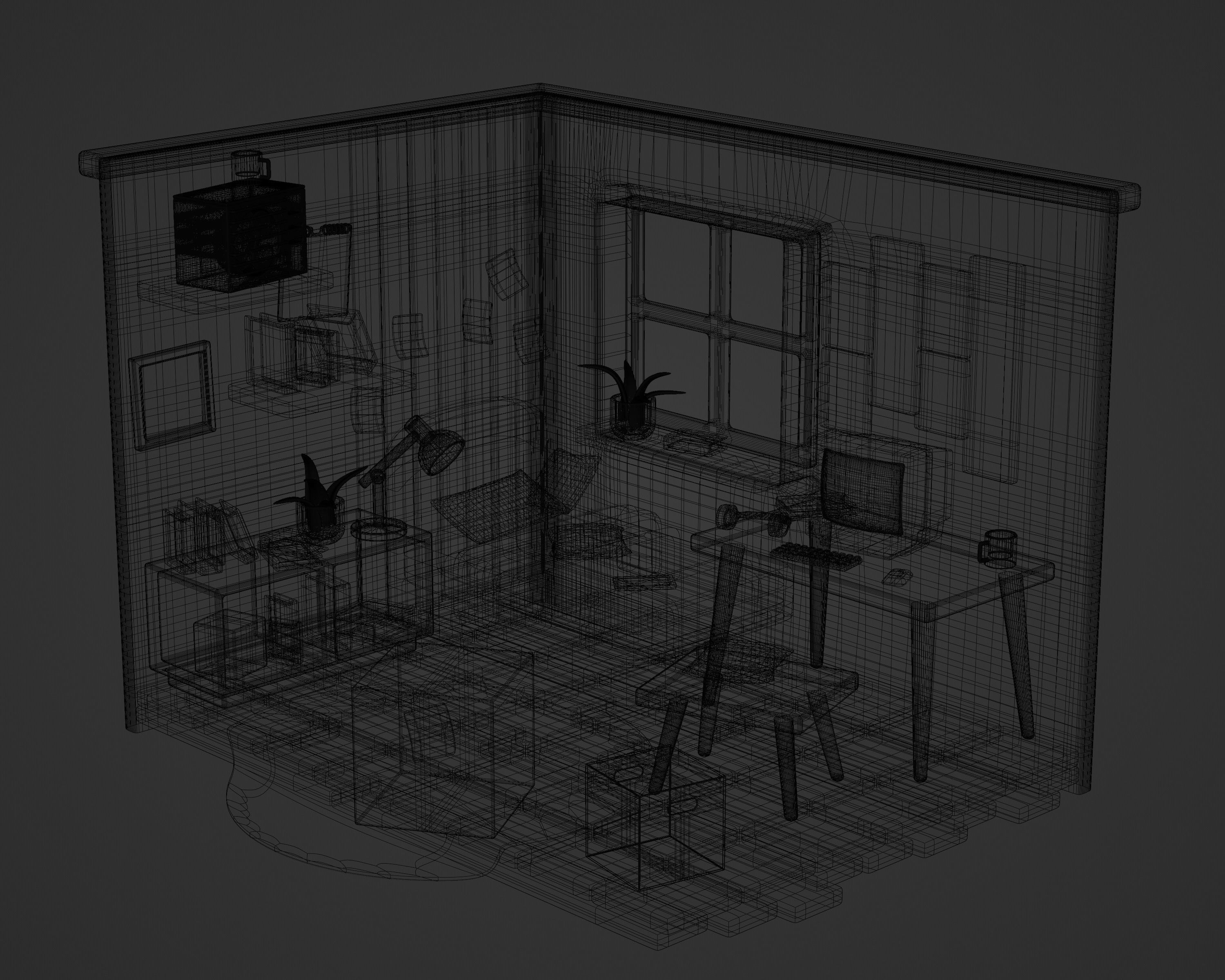 Cute 3D room free 3D model | CGTrader