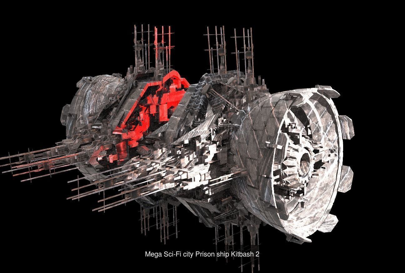 3D Model Collection Prison Colony Space Ships VR / AR / low-poly | CGTrader