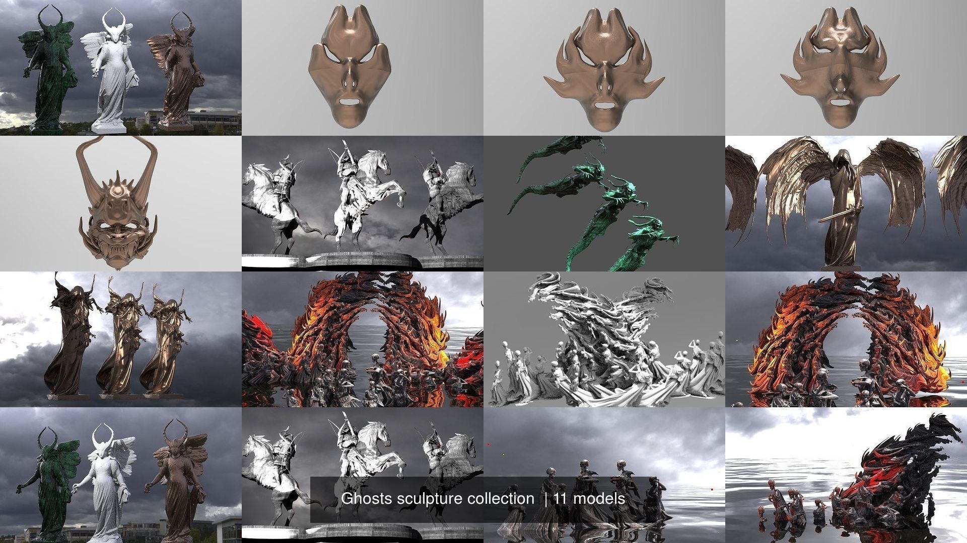 Ghosts sculpture collection | CGTrader