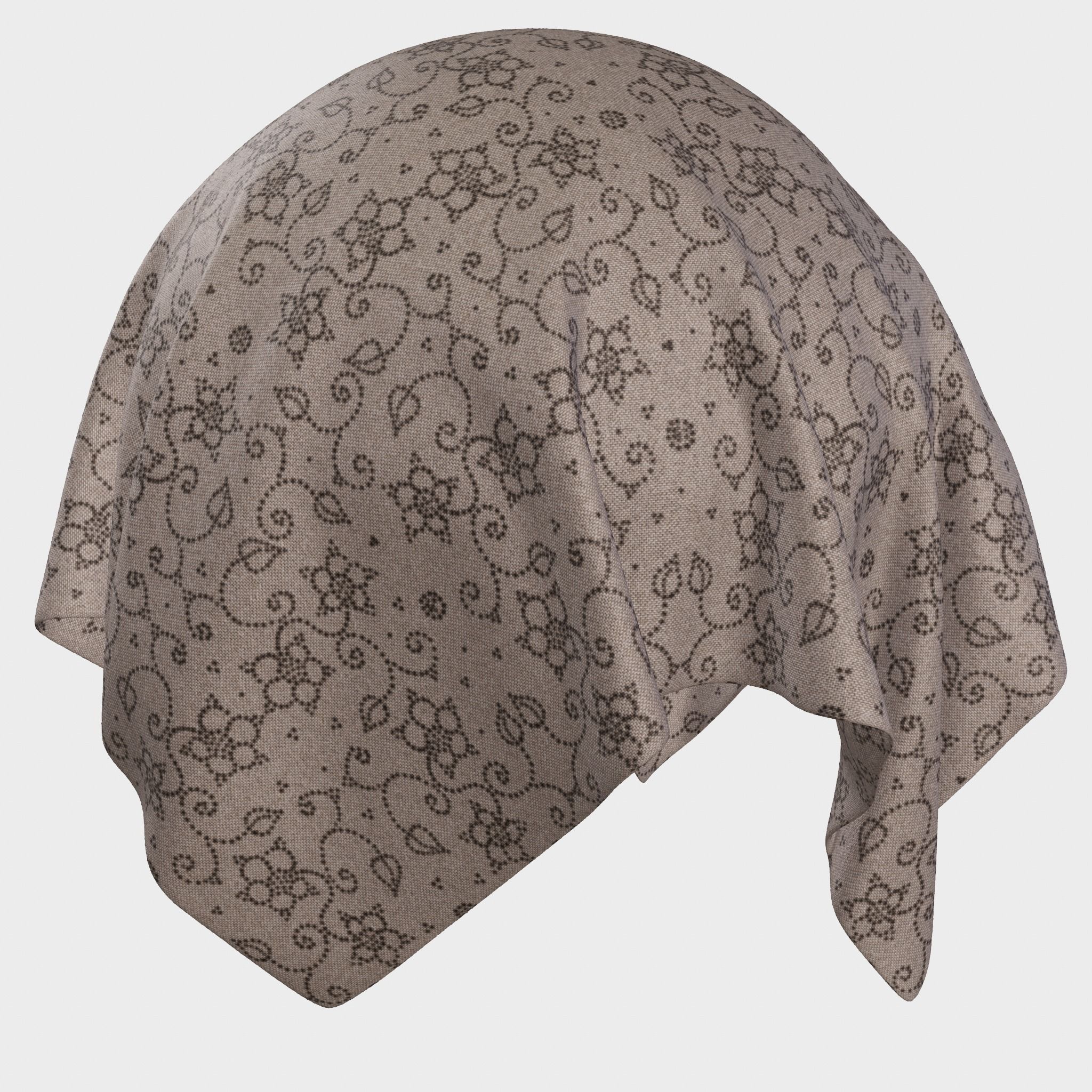 Fabric Materials 40- Floral Fabric Pbr 4k Seamless 3D model | CGTrader