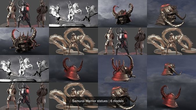 Samurai Warrior statues 3D Model Collection | CGTrader