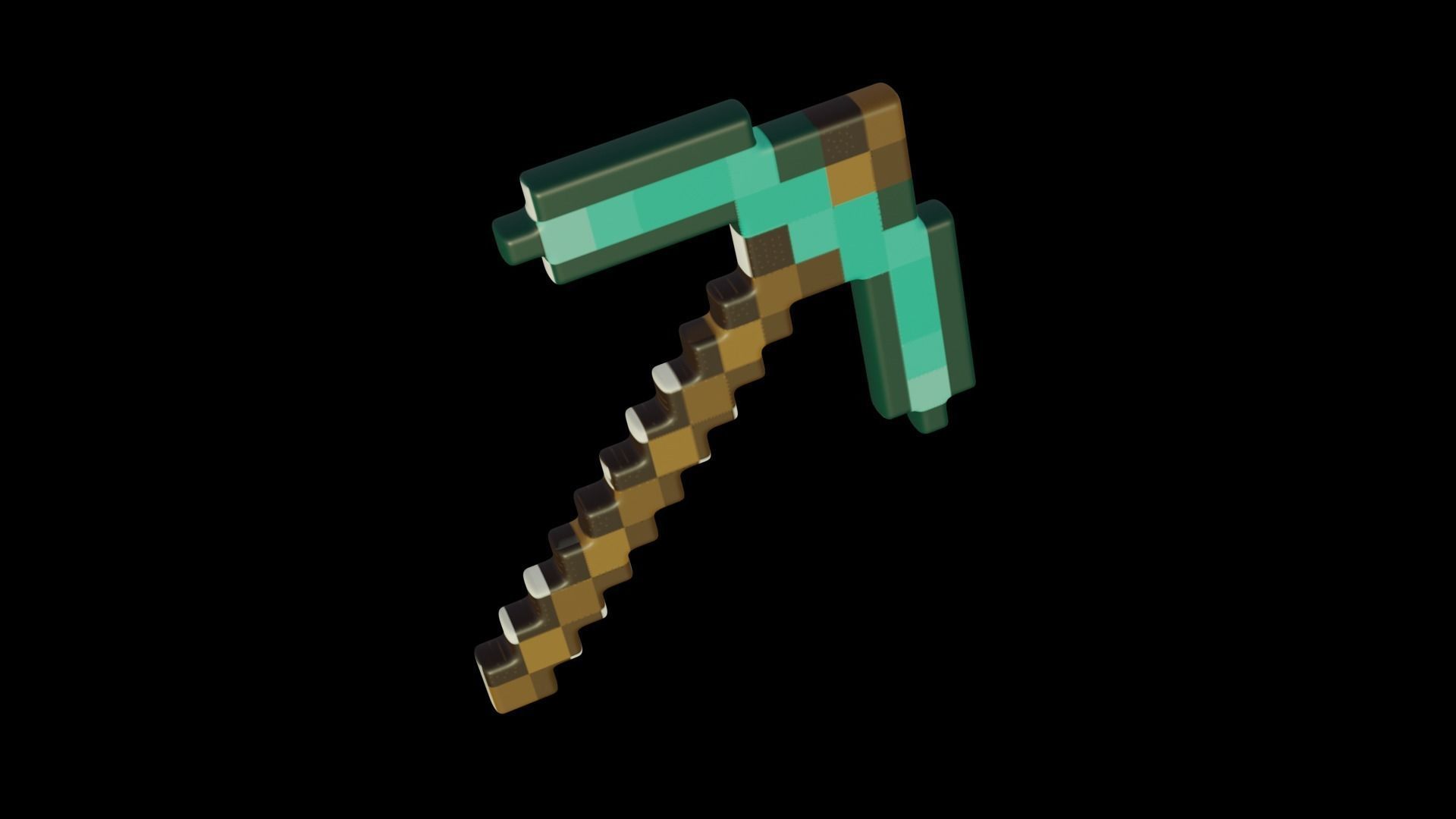 Minecraft Printable Pickaxe 3D model 3D printable | CGTrader