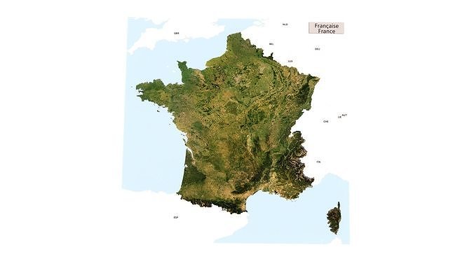 FRANCE mainland 3D Terrain Topography MODEL 3D model | CGTrader